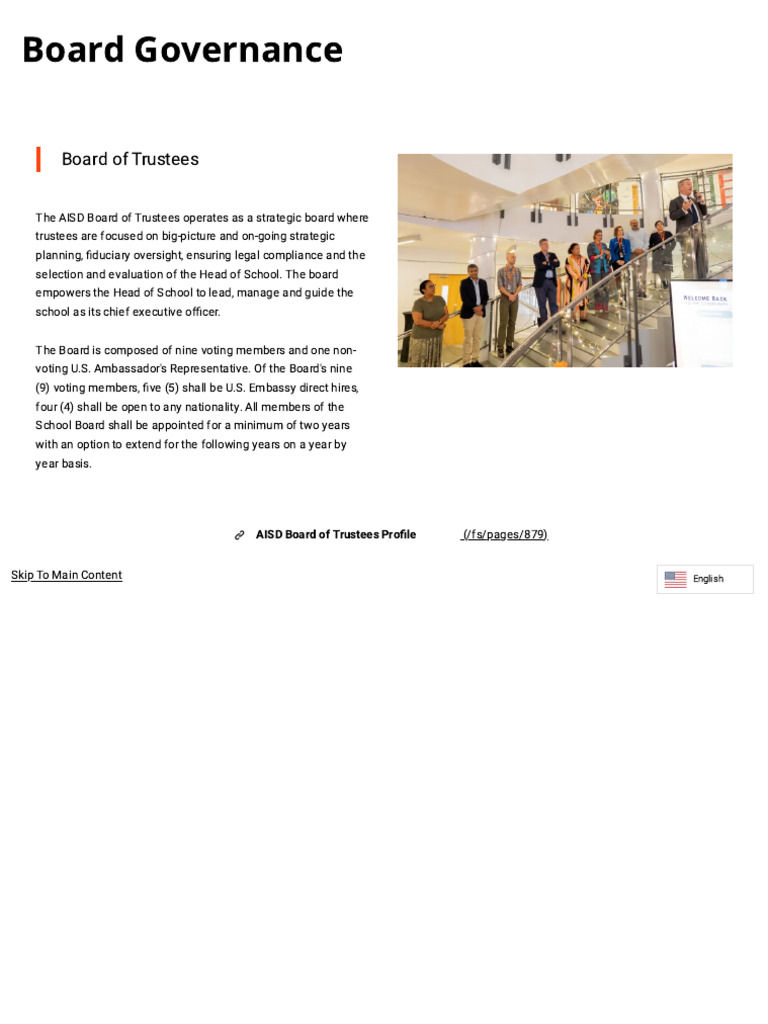 Board Governance - American International School Dhaka | PDF