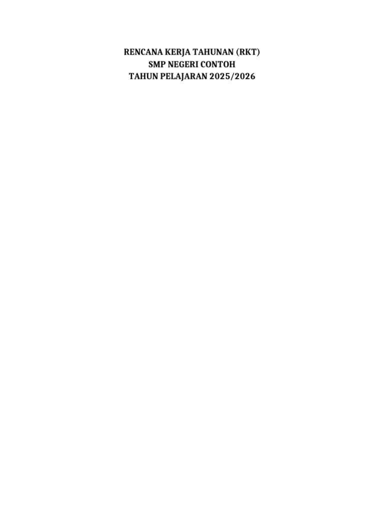 RKT SMP 2025: Contoh dan Panduan | PDF