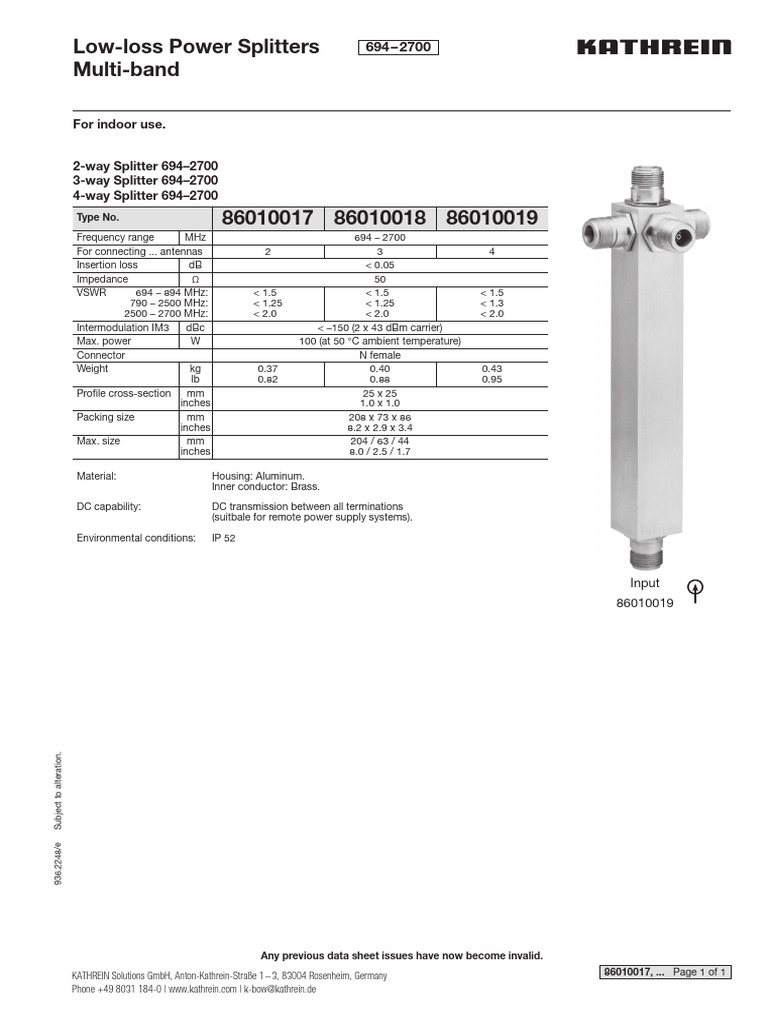 Low-loss Multi-band Power Splitters | PDF | Sound Production Technology ...