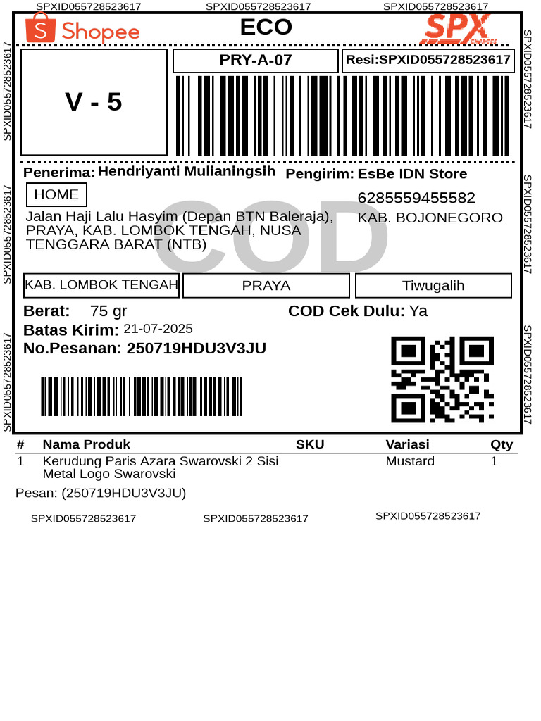 Label Pengiriman - SPX Hemat - 2 | PDF