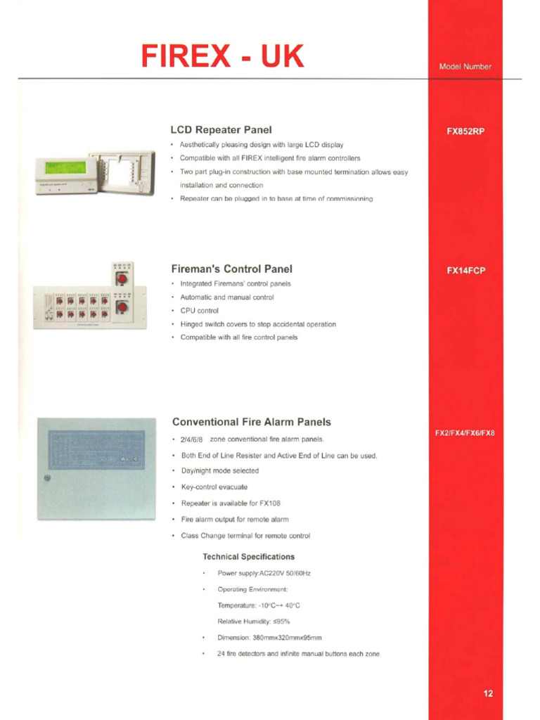 Conventional Fire Alarm Repeater Panel - Firex | PDF