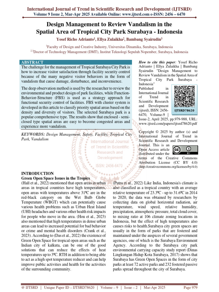 Design Management Against Vandalism in Parks | PDF | System | Behavior