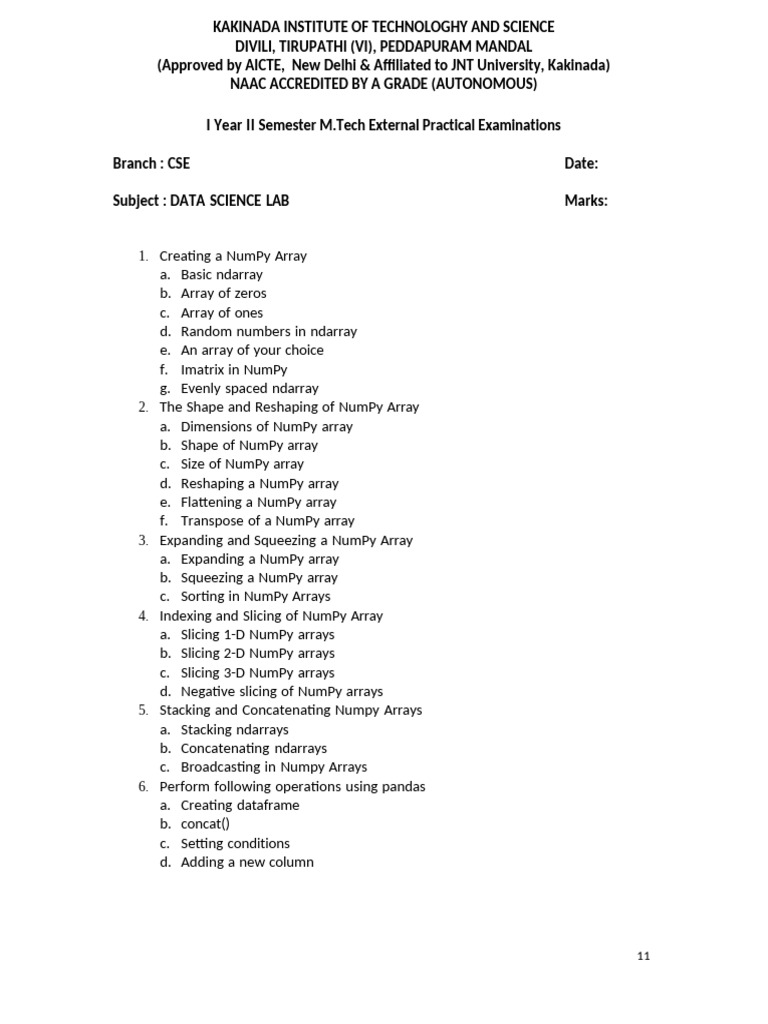 Mtech 1-2 Data Science Lab - External | PDF | Computer Programming