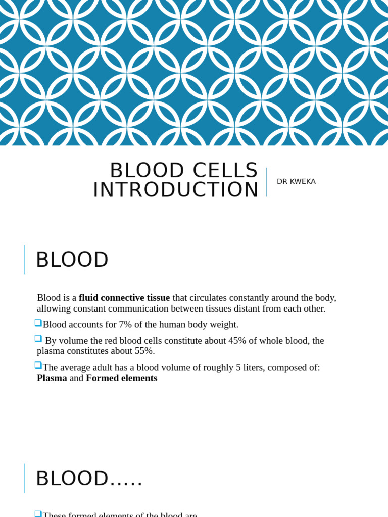 Blood Cells Introduction | PDF | Blood | White Blood Cell