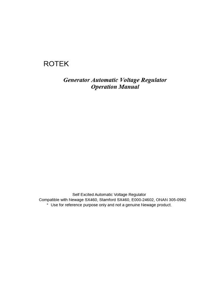 SX460 AVR Operation and Wiring Manual | PDF | Alternating Current ...