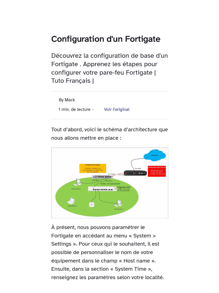 Configuration de base Fortigate | PDF