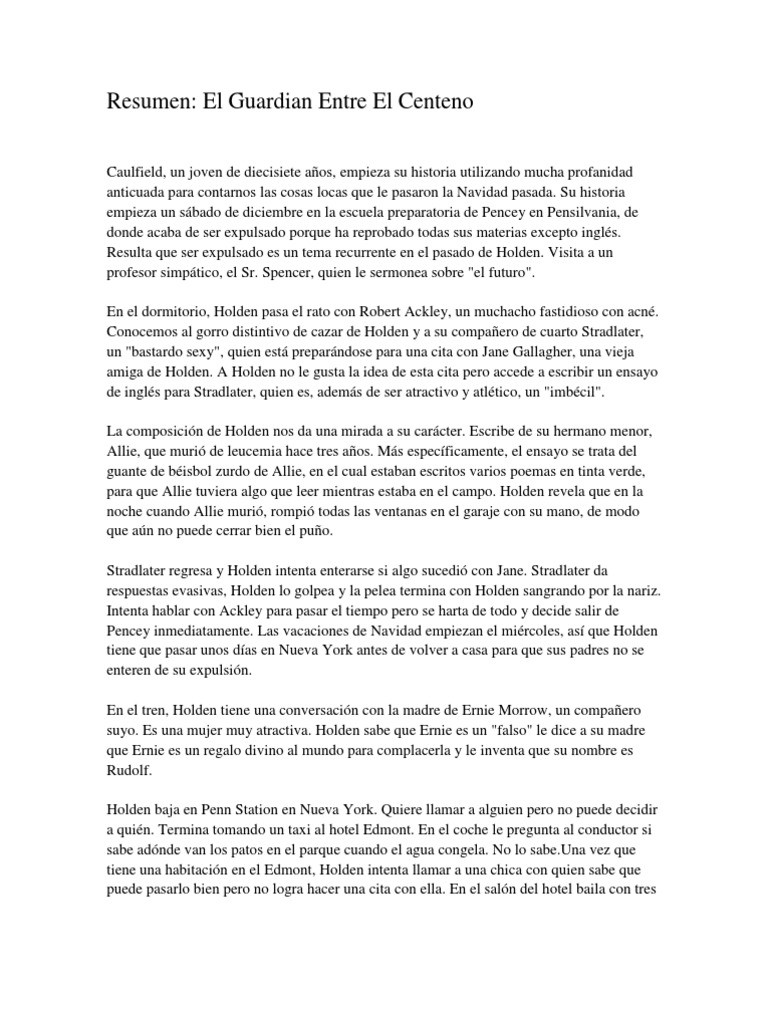 El Guardian Entre El Centeno | PDF | Ocio