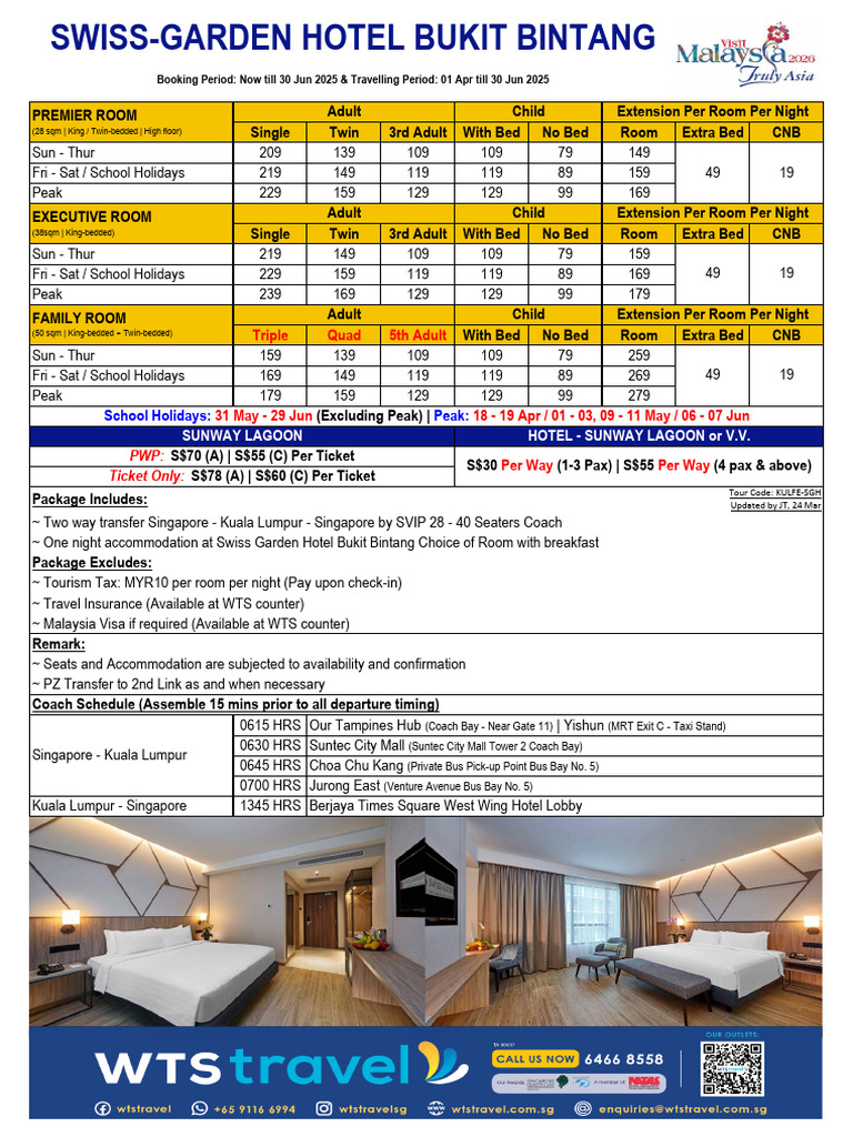 KL Swiss Garden Hotel Bukit Bintang 01 Apr 30 Jun 2025 As of 21 Mar | PDF | Public Transport ...