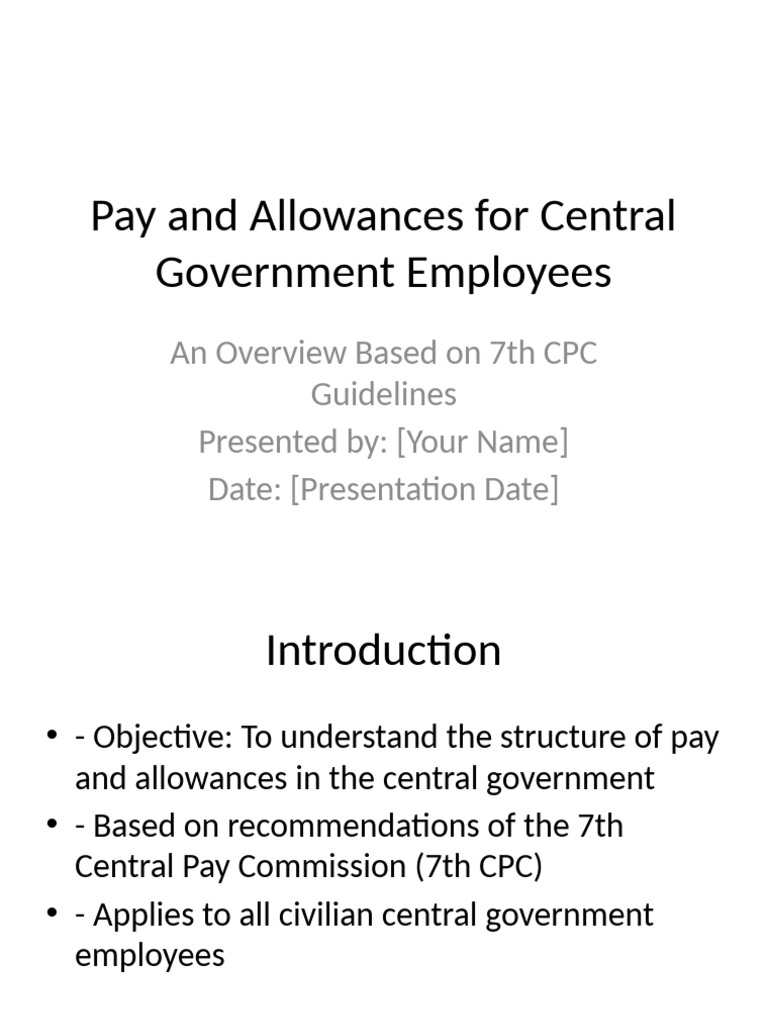 7th CPC Pay and Allowances Overview | PDF