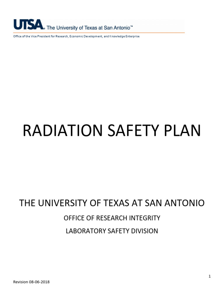 Radiation Safety Plan 2018 | PDF | Radioactive Contamination ...