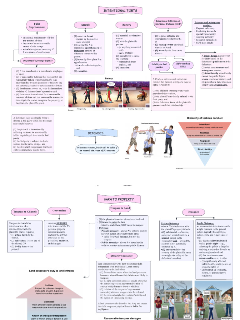 Overview of Intentional Torts and Defenses | PDF | Negligence | Legal ...