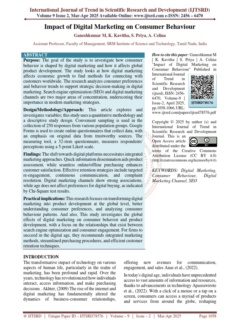 Impact of Digital Marketing On Consumer Behaviour | PDF | Digital ...