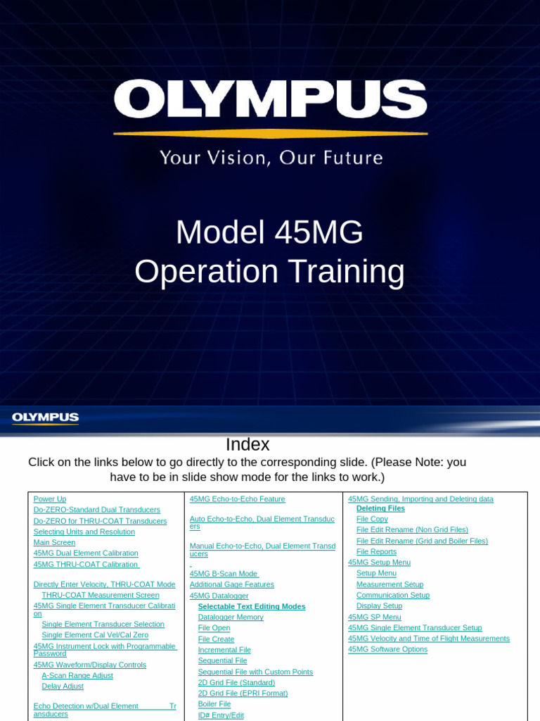 45MG Operation Training Guide | PDF | Calibration | Amplitude