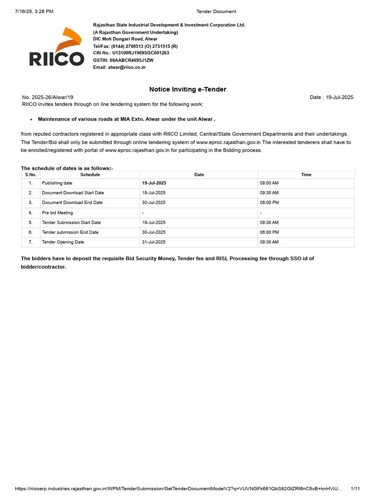 Tender Submission for Road Maintenance | PDF | Conflict Of Interest ...