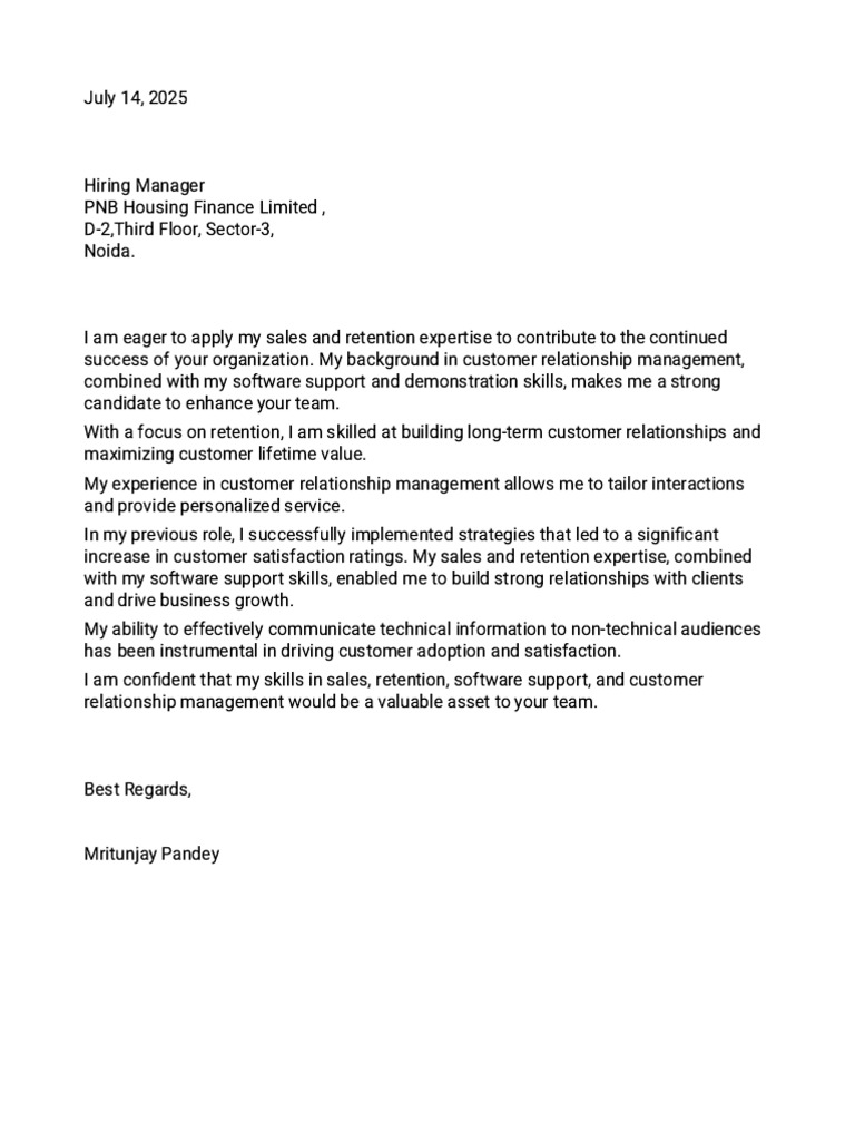 Cover Letter Final | PDF