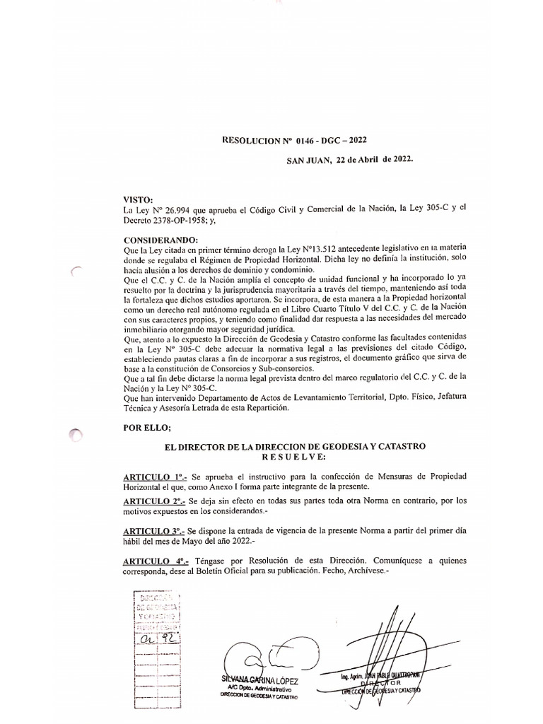 Resolucion 0146-DGC-2022 y Anexo 1 | PDF