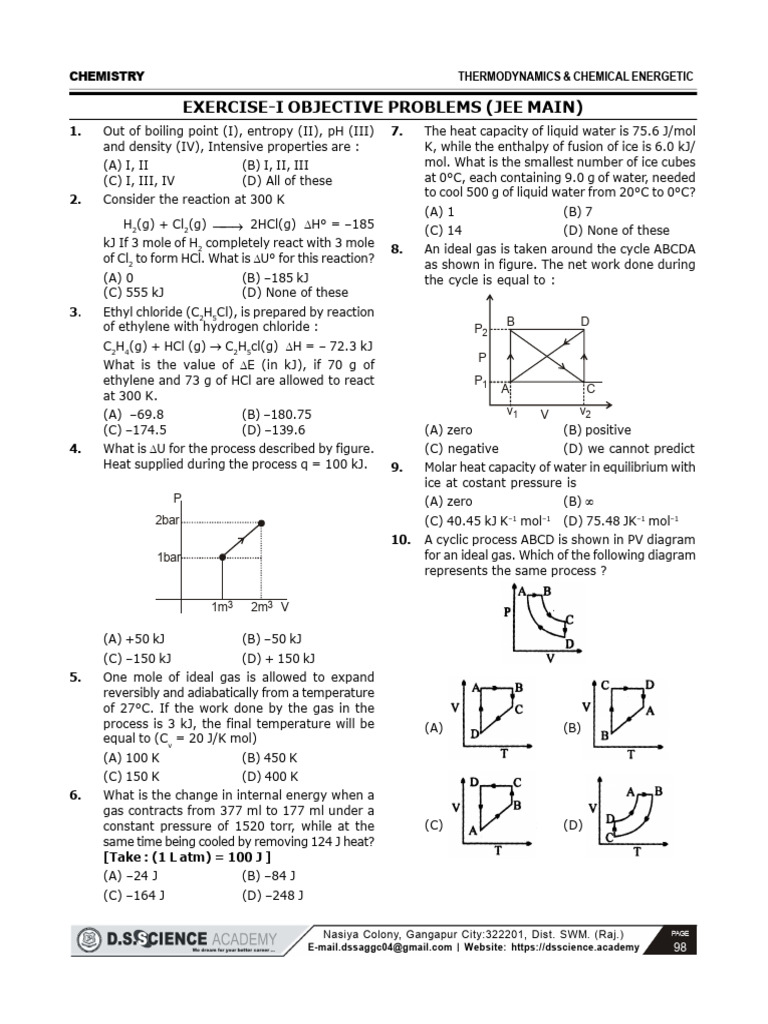 Thermodynamics Questions Energetic | PDF | Heat | Gases