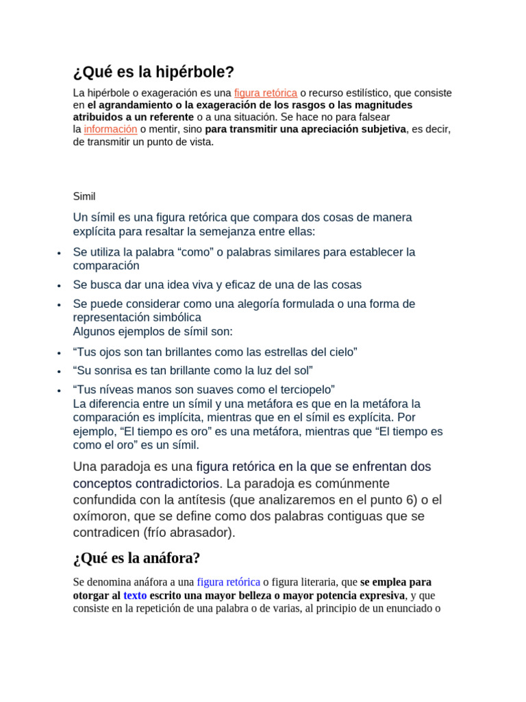 Qué Es La Hipérbole | PDF | Metáfora | Alegoría