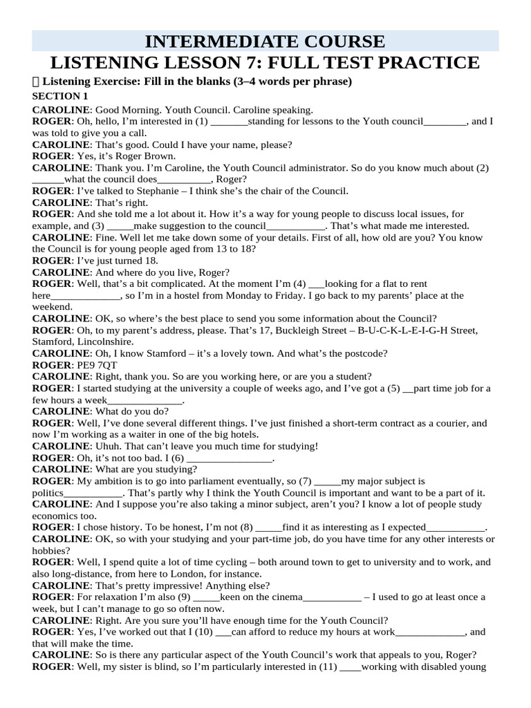 Thien-Listening Lesson 7 Script | PDF