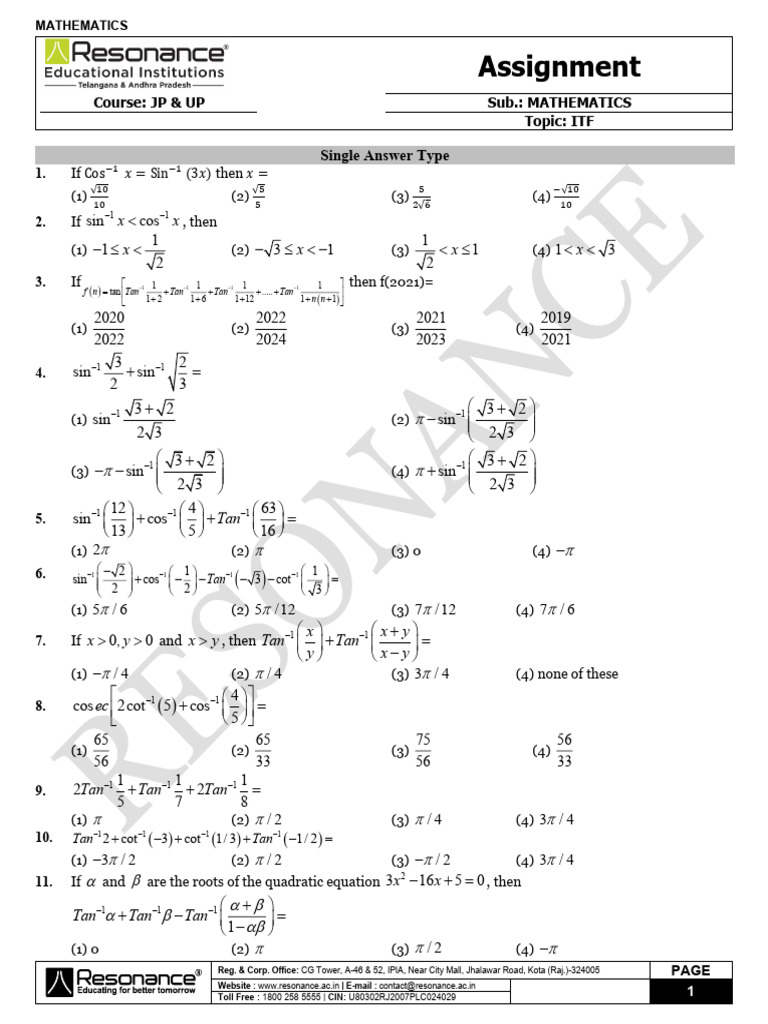 JP & Up Assignment Mathematics Itf | PDF | Chess Theory | Chess