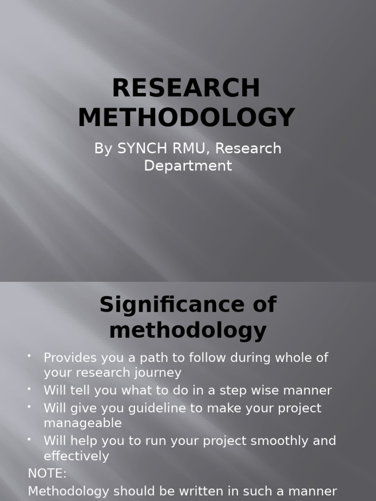 Research Methodology Overview | PDF | Methodology | Sampling (Statistics)
