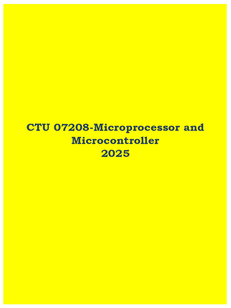 Microprocessor and Microcontroller MelikiM | PDF | Central Processing Unit | Microcontroller