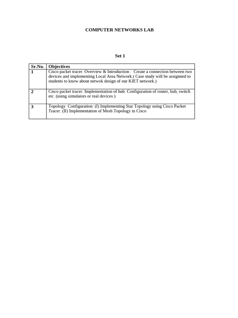 Internal Lab Exam COMPUTER NETWORKS Experiments | PDF