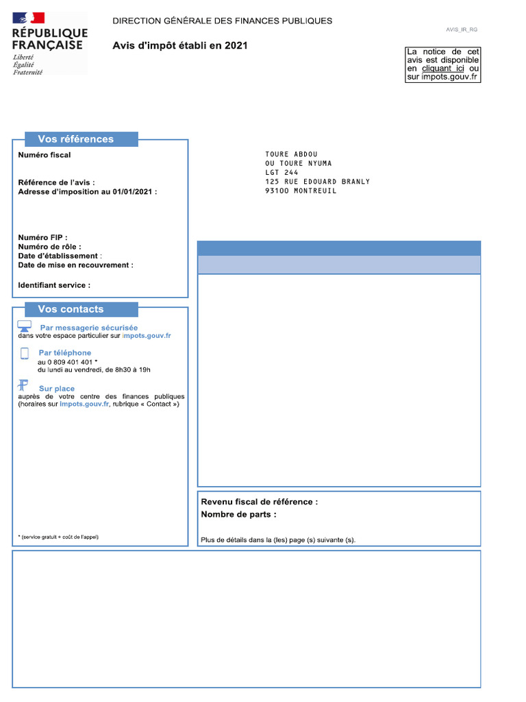 Horaires Centre des Impôts Montreuil | PDF | Impôt sur le revenu ...