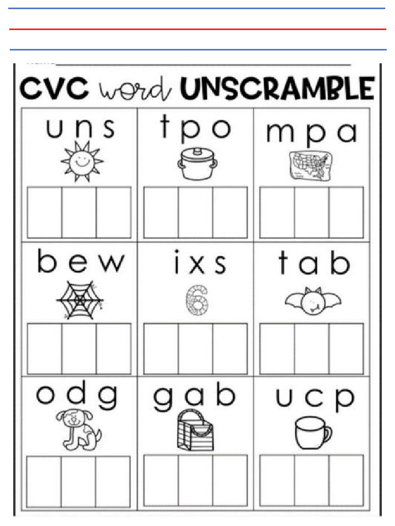 CVC Activities For Early Grades | PDF
