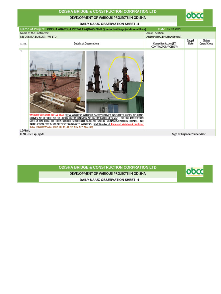 011 DAILY Observation Sheet-REPORT - 4 | PDF