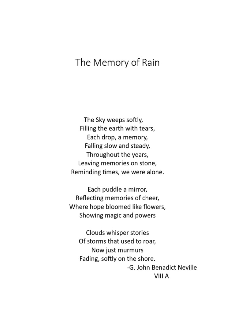 The Memory of Rain | PDF