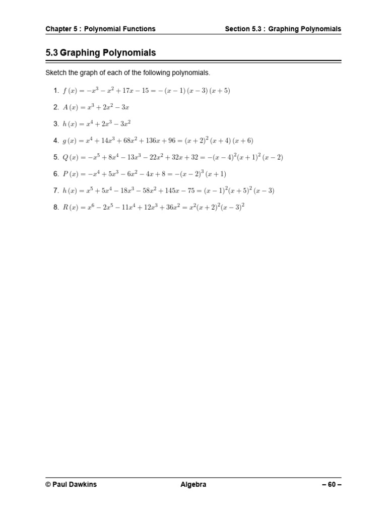 Graph Polynomial Function | PDF