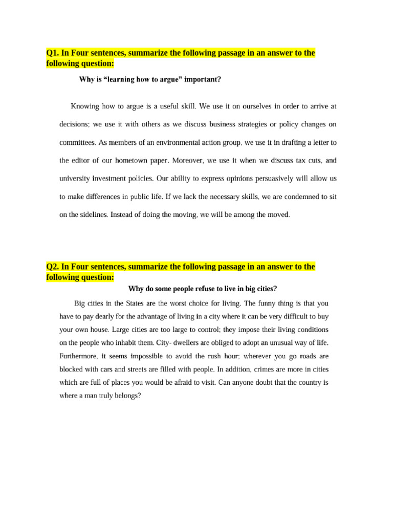 IGCSE Summary Writing Practice | PDF