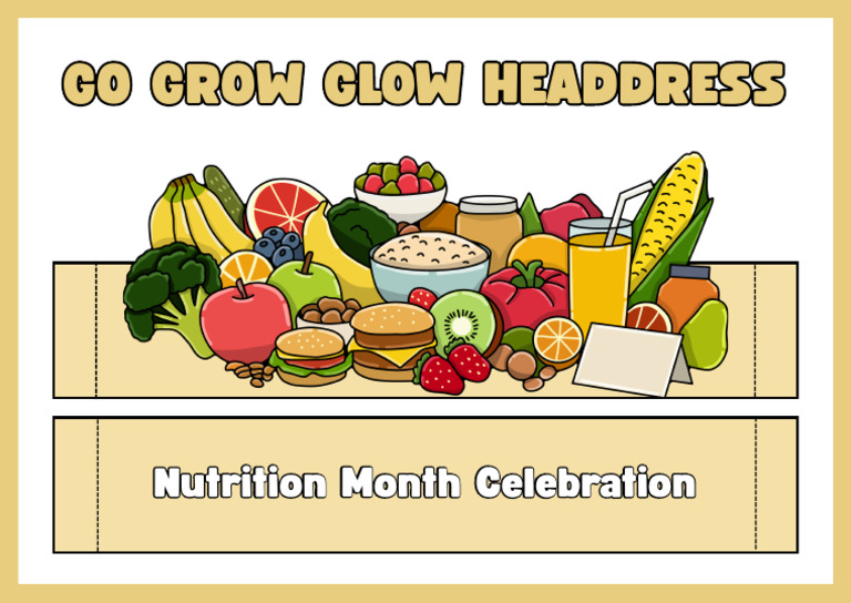 Go Grow Glow Headdress Nutrition Month Celebration Landscape Worksheet ...