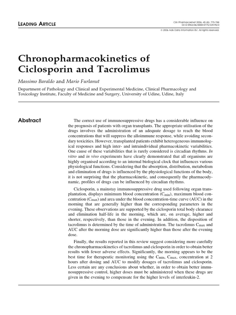 Chrono Pharmaco Kinetics | PDF | Pharmacokinetics | Circadian Rhythm