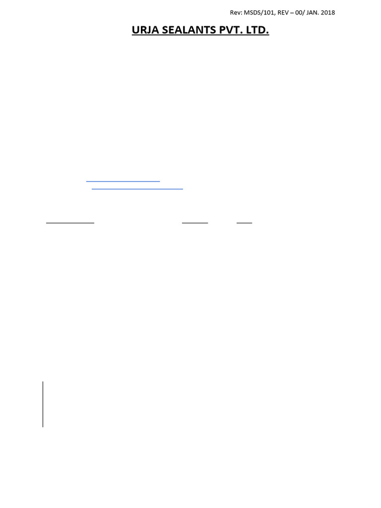 (MSDS) Nexo Seal Pu Sealant | PDF | Regulation | Environmental Protection