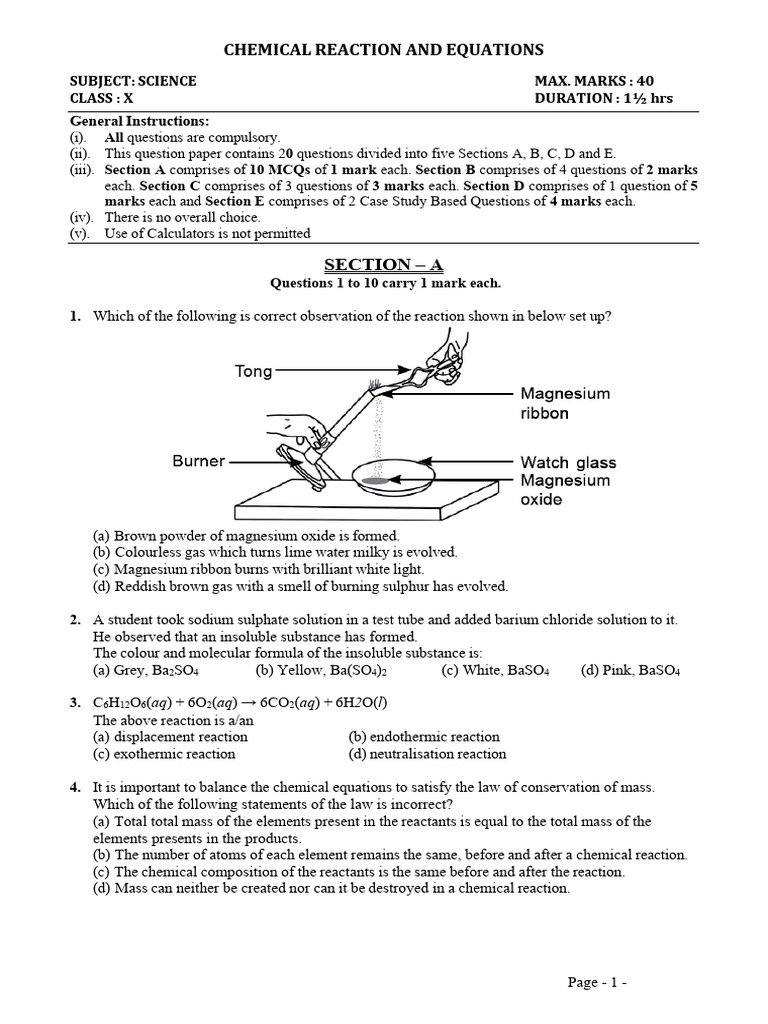 Chemical Reaction and Equations | PDF | Rust | Redox