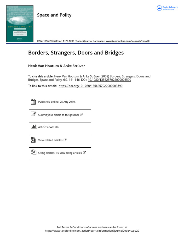 Borders Strangers Doors and Bridges | PDF | Reason | Imagination