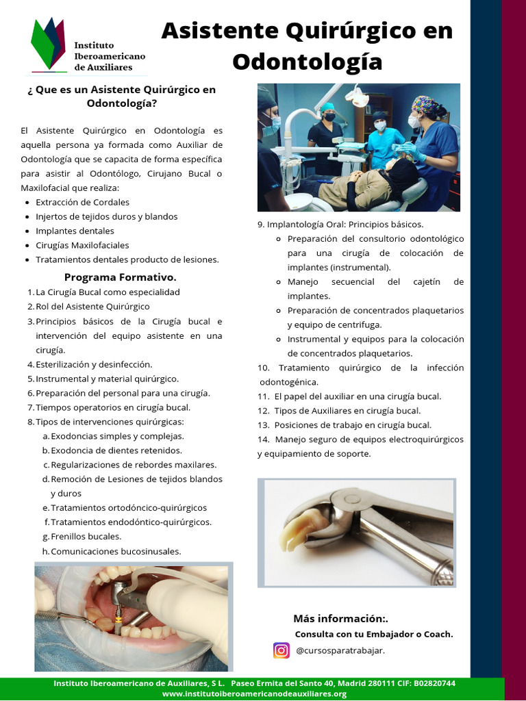 Asistente Quirúrgico en Odontología | PDF | Cirugía Oral y Maxilofacial ...