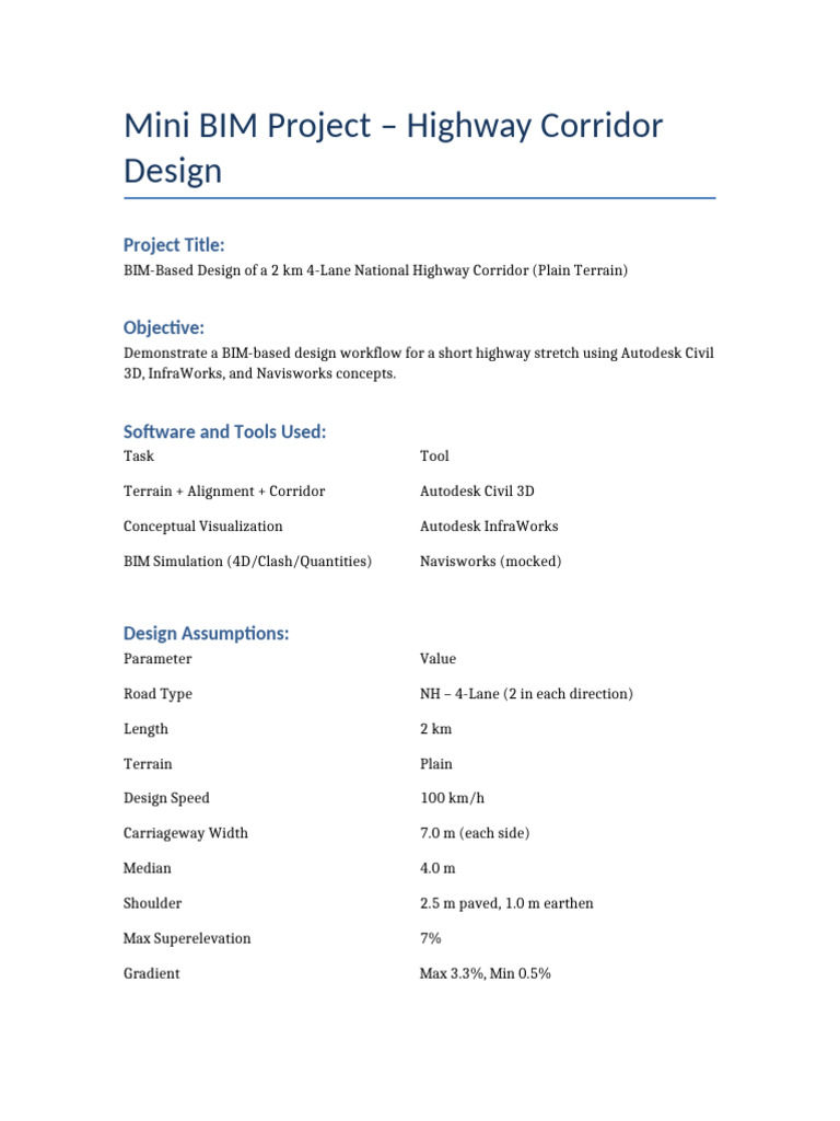 Mini BIM Highway Project Rajat | PDF
