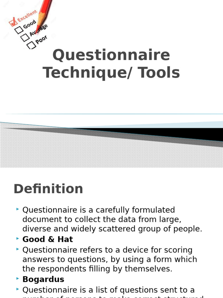 Questionnaire Technique, Tools | PDF | Questionnaire