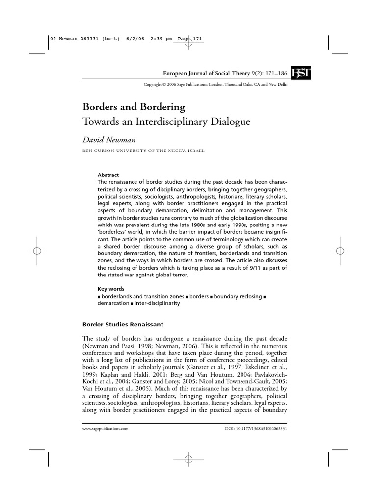 Borders and Bordering Towards An Interdi | PDF | Interdisciplinarity