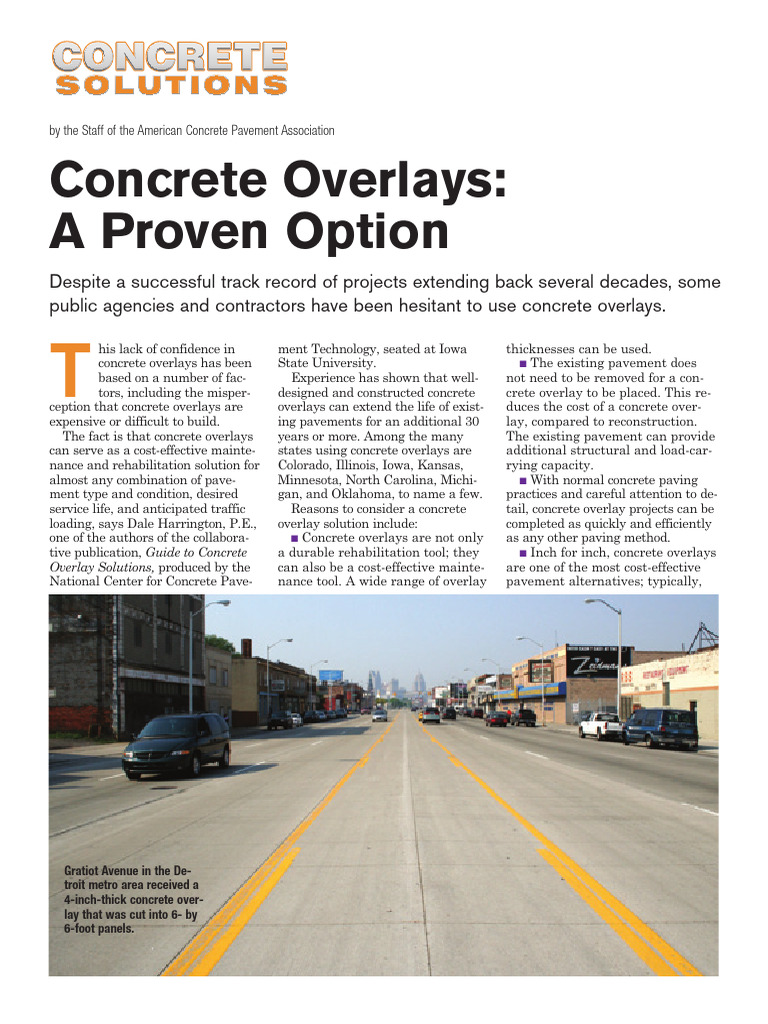 Benefits of Concrete Overlays Explained | PDF | Road Surface | Concrete