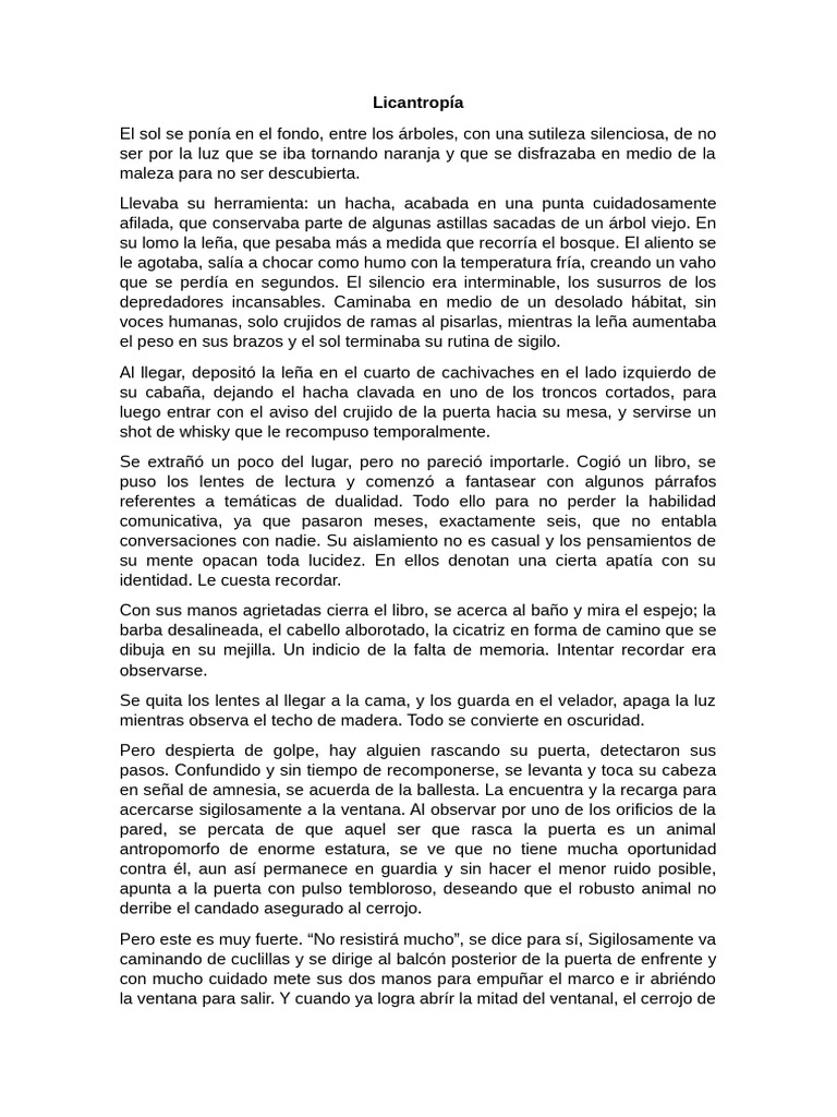 Cuento Hombre Lobo | PDF