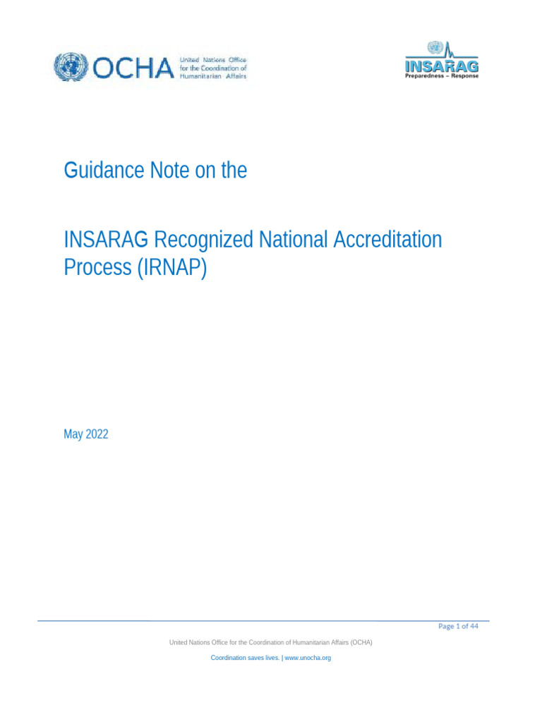 INSARAG National Accreditation Process Guide | PDF