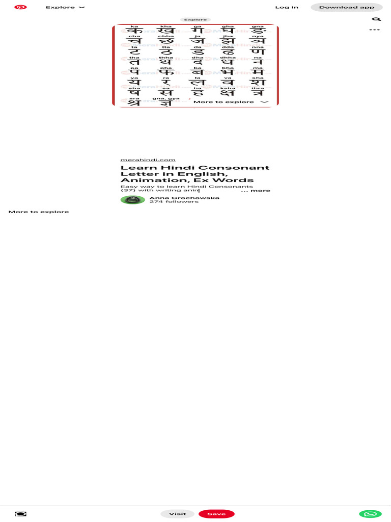 Learn Hindi Consonant Letter in English, Animation, Ex Words | PDF