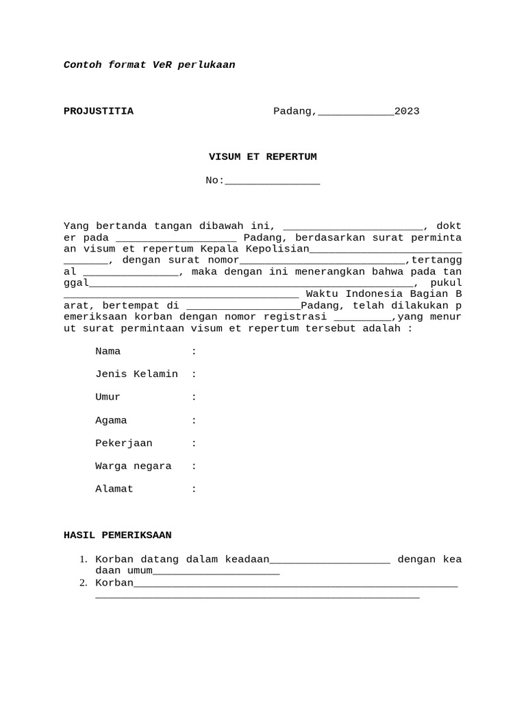 Contoh Format VeR | PDF