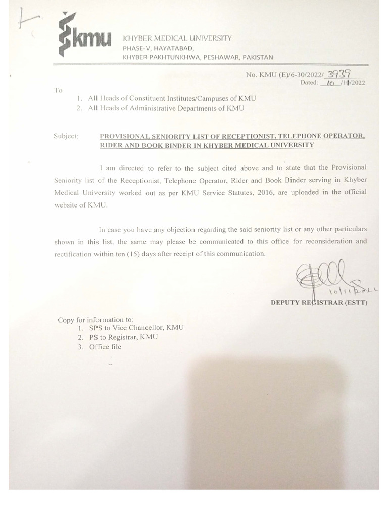 Lower Staff Seniority List | PDF