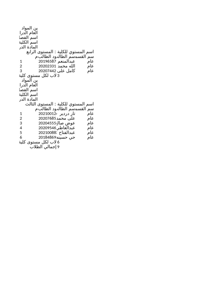 Subject Registration List | PDF