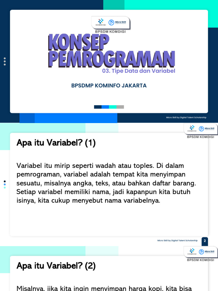 Tipe Data Dan Variable | PDF
